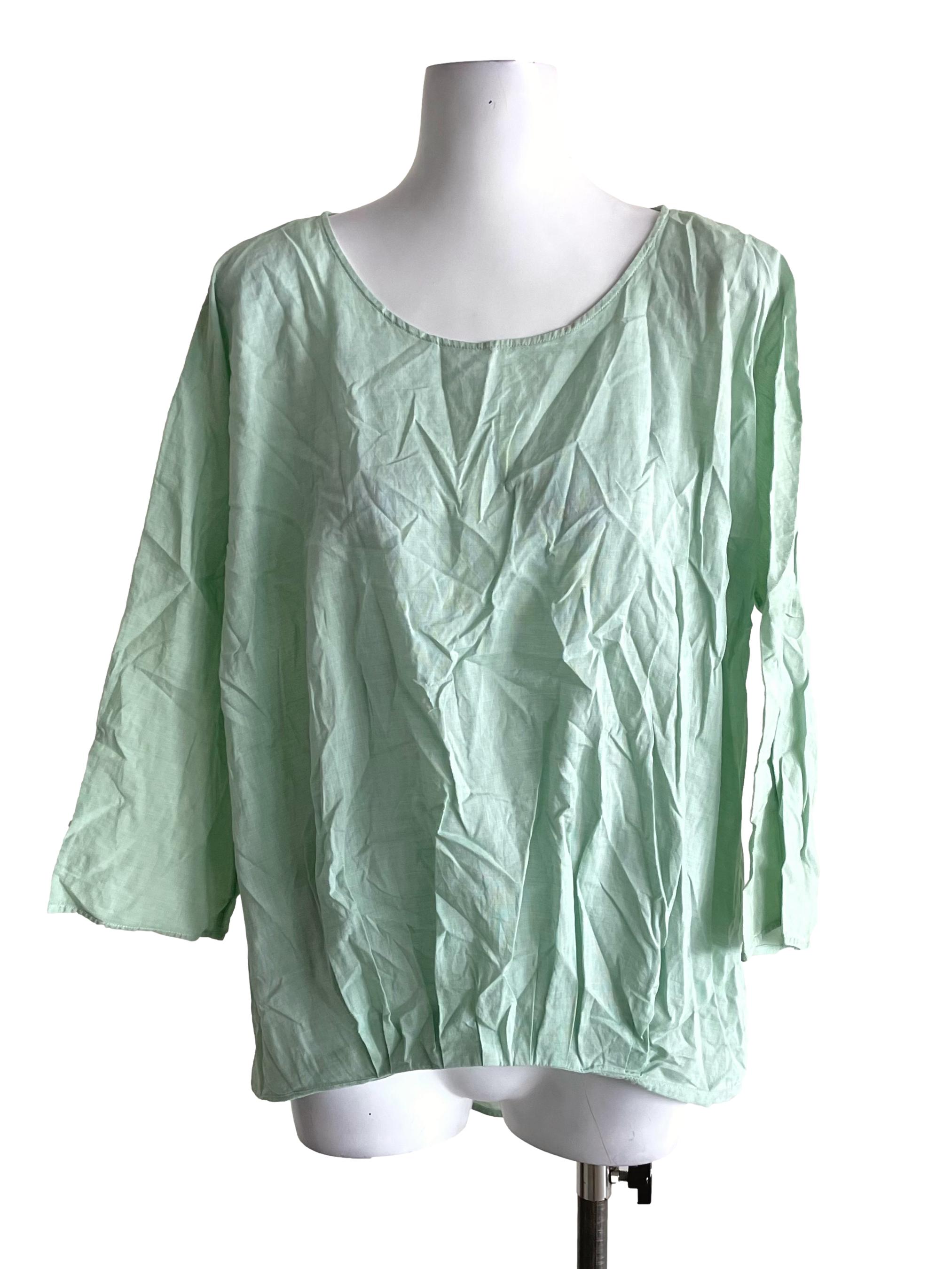 COS Cool Green Creased Top | REFASH