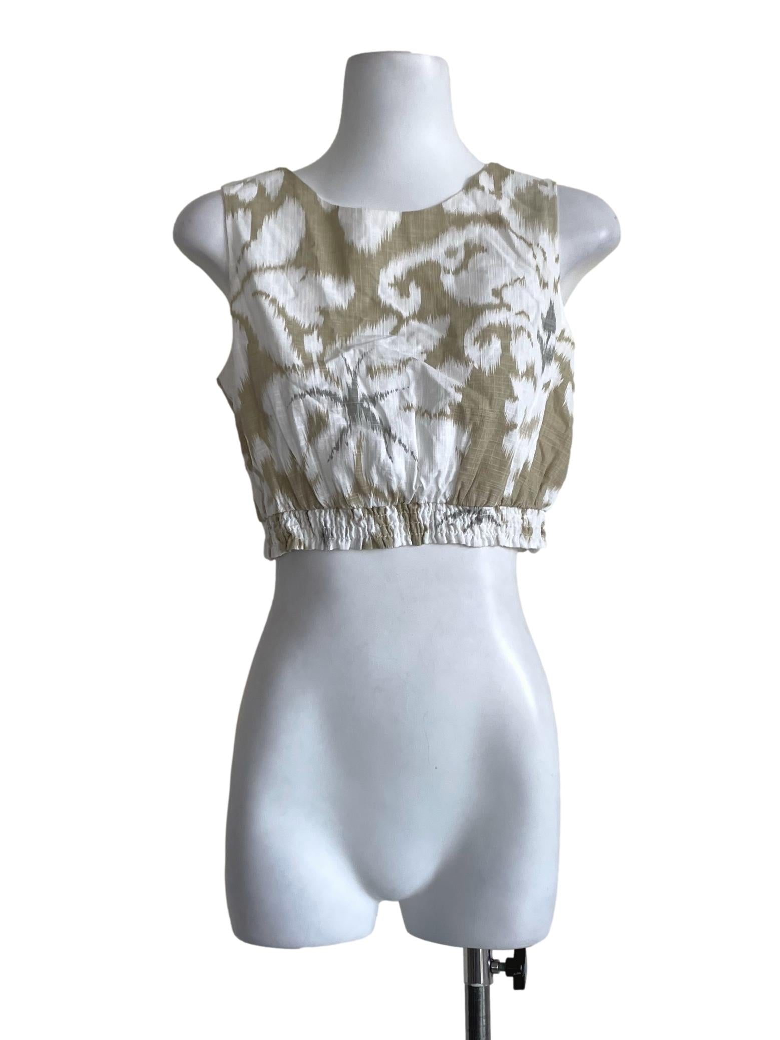 Saturday Club Crisp Green Abstract Pattern Top | REFASH