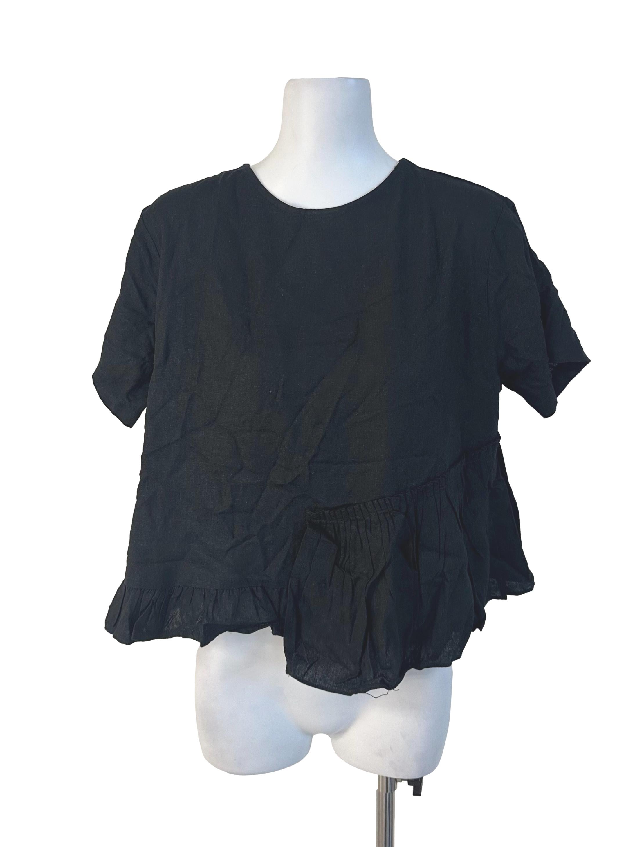 Hollyhoque Black Plain Top | REFASH