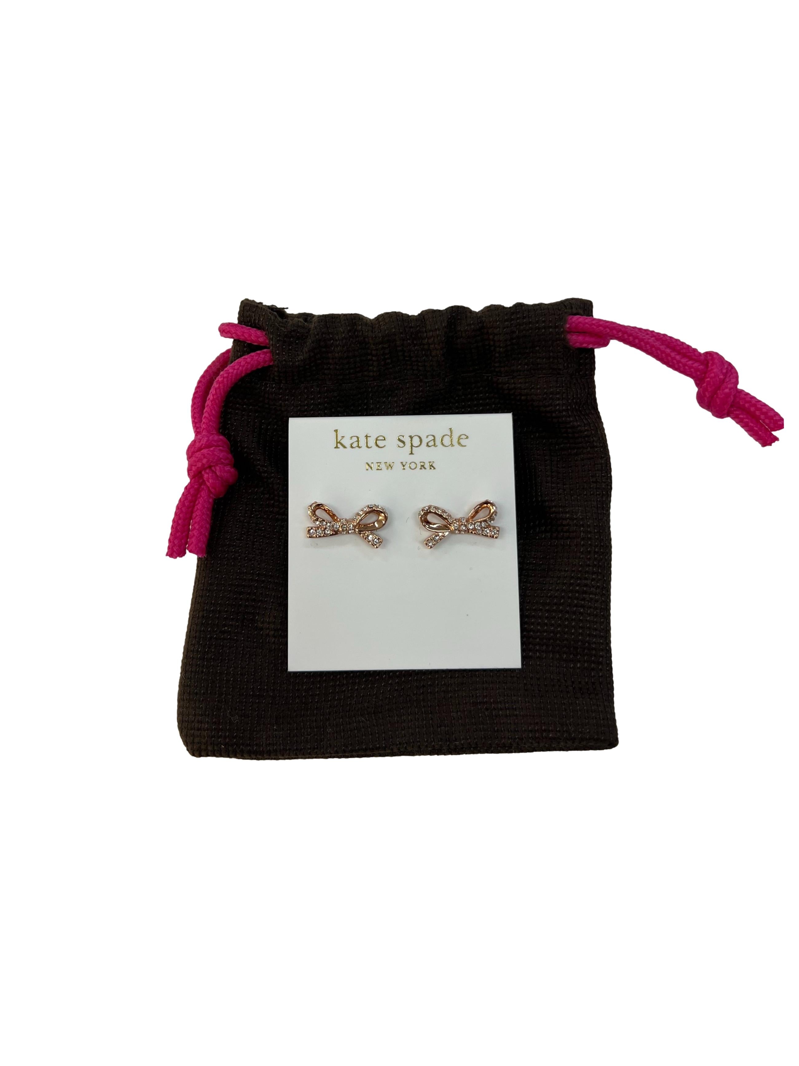 Kate Spade Rose Gold Ribbon Earrings | REFASH