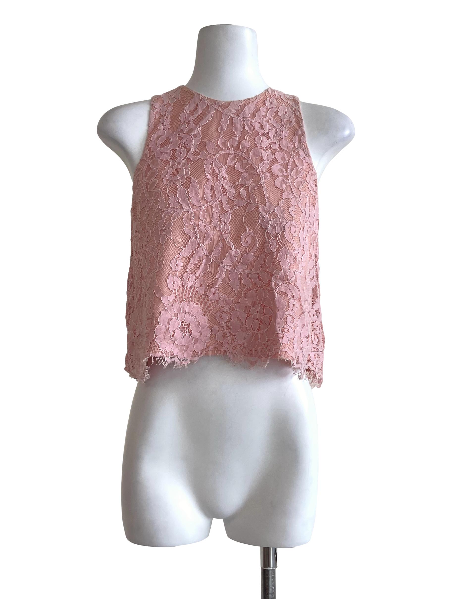 Shopsassydream Pink Lacey Top | REFASH