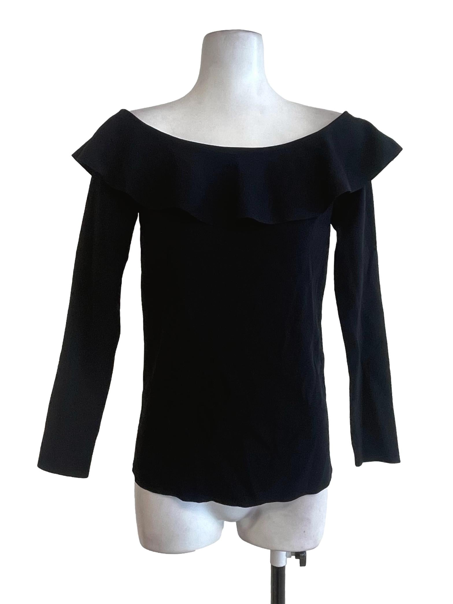 COS Black Ruffle Off Shoulder Top | REFASH