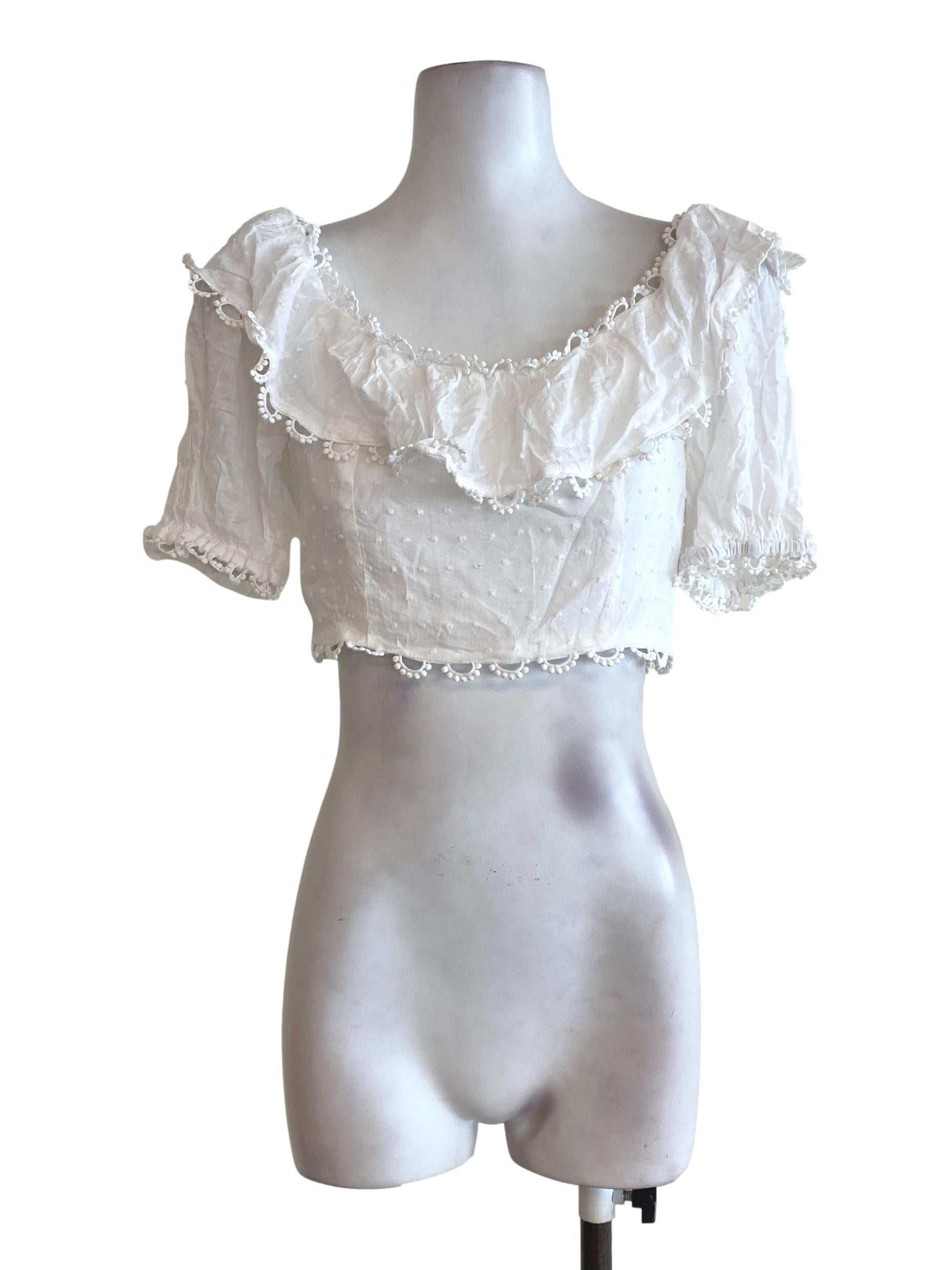 The Style Soiree White Dot Top | REFASH