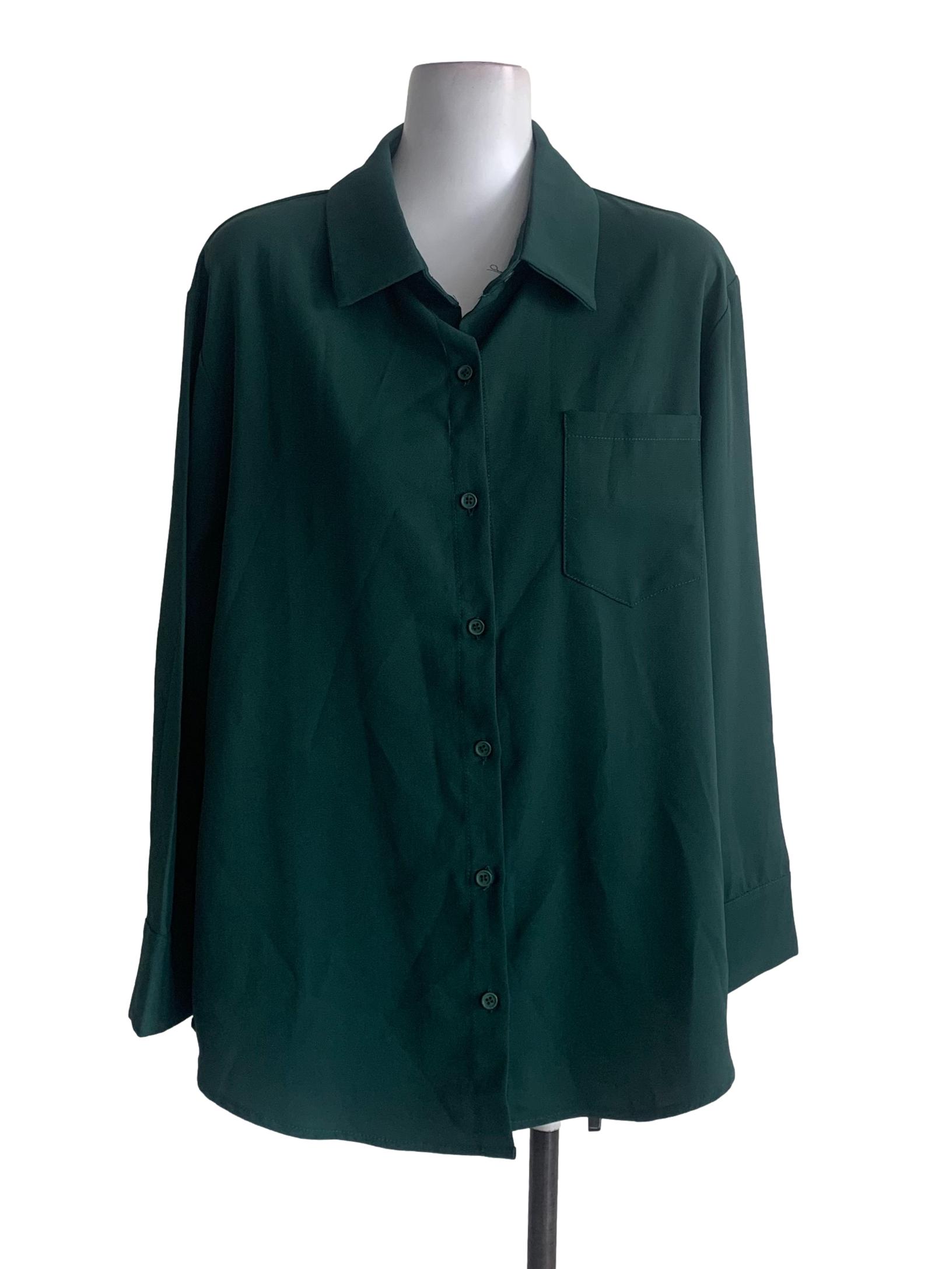 Moss Green Button Up Top | REFASH