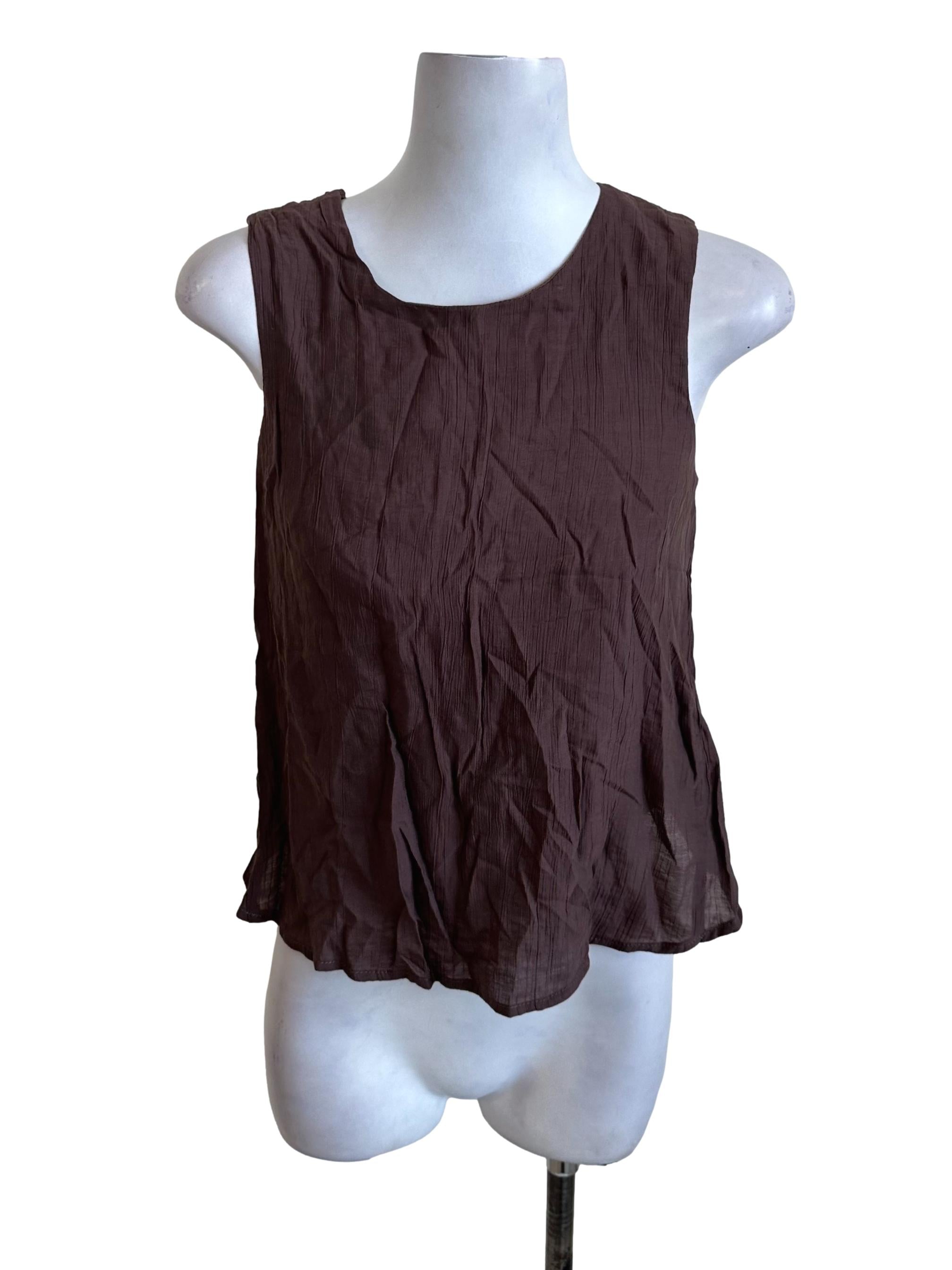 from there on Mocha Brown Textured Round Top | REFASH