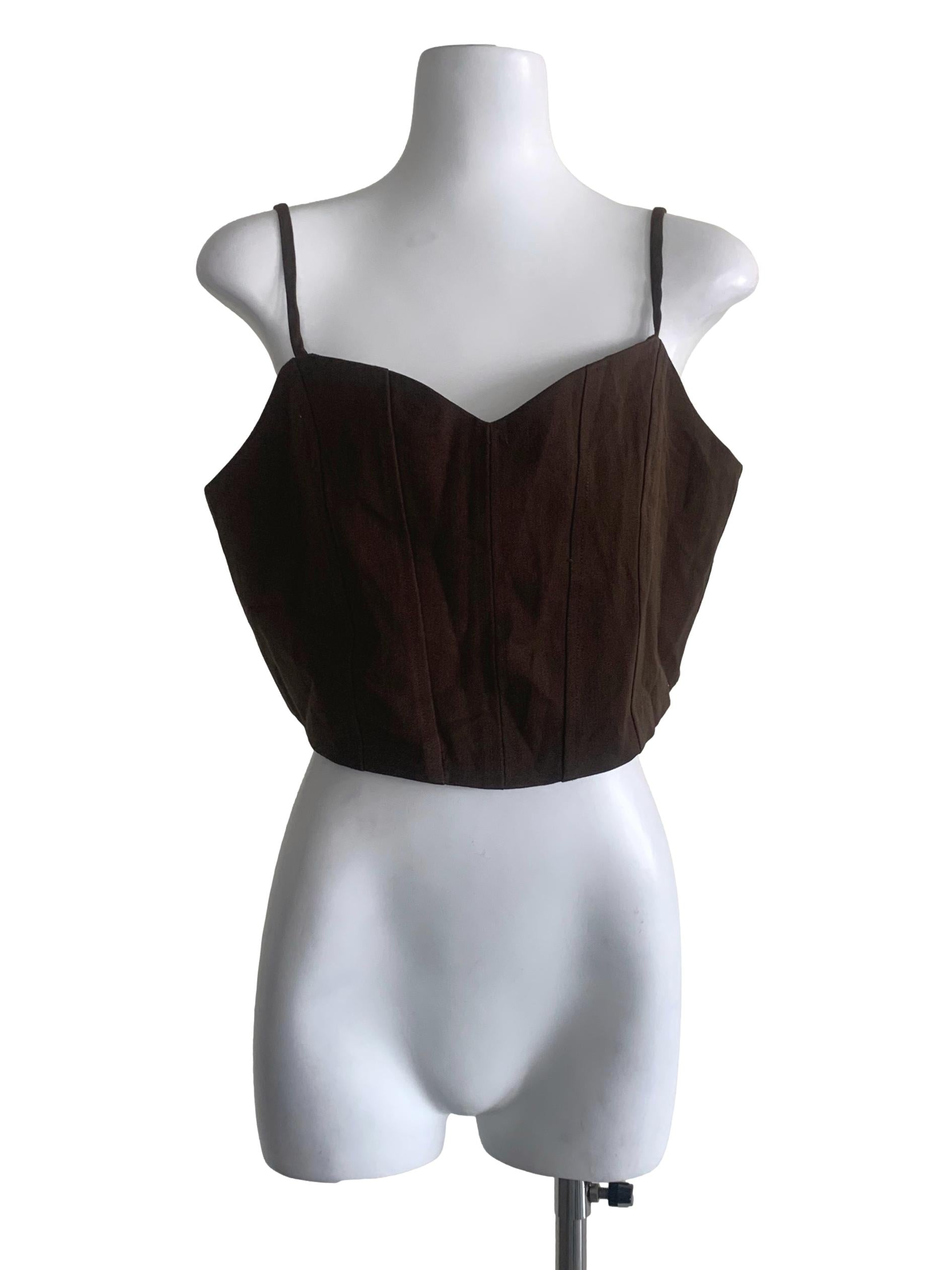 YHF Cedar Brown Spaghetti Strap Top | REFASH