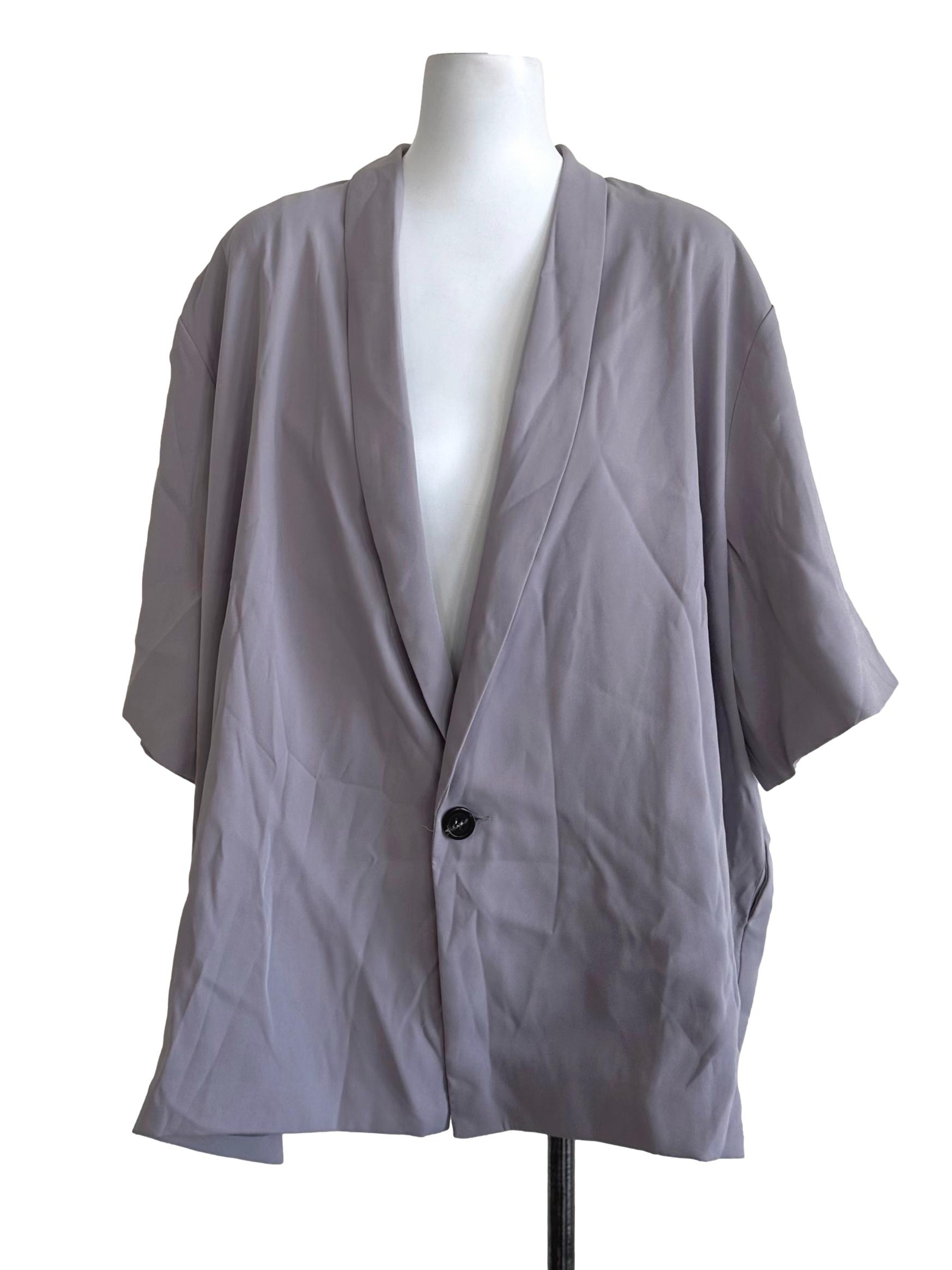 Arcade Ash Lilac Plain Oversize Blazer | REFASH