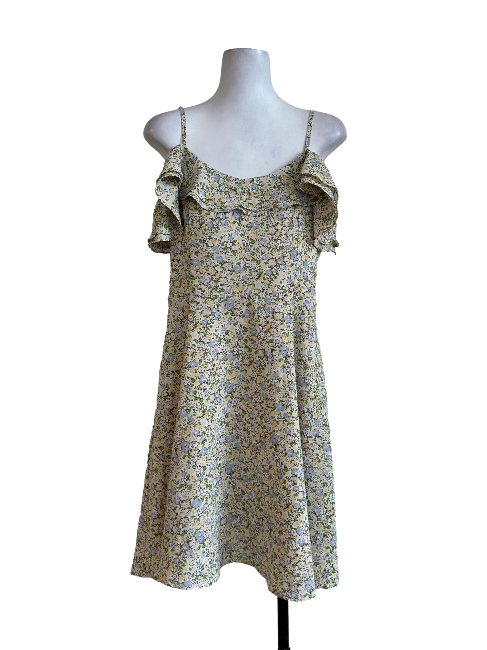 Green Flower Pattern Dress | REFASH