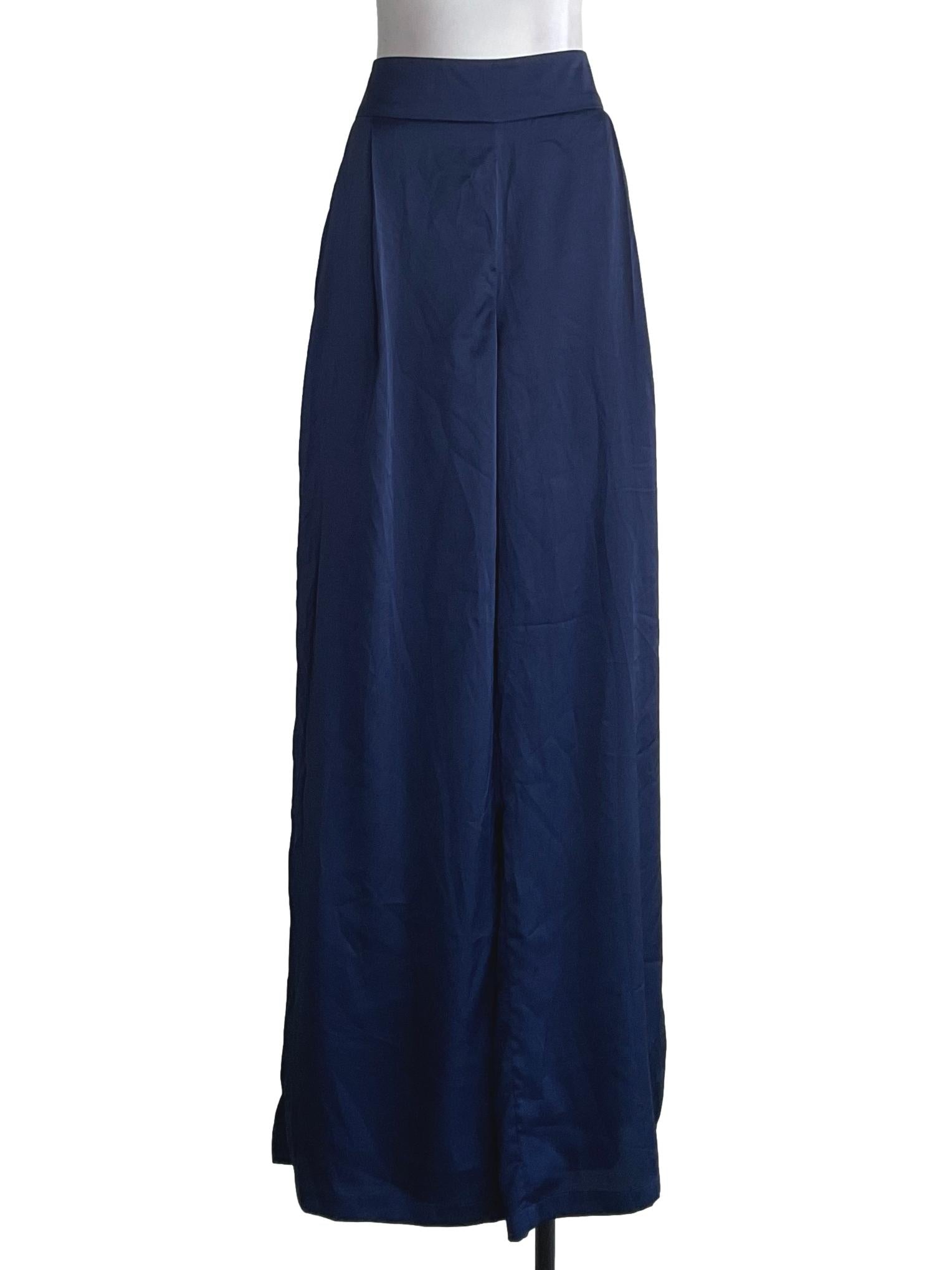Navy Blue Palazzo Pants | REFASH