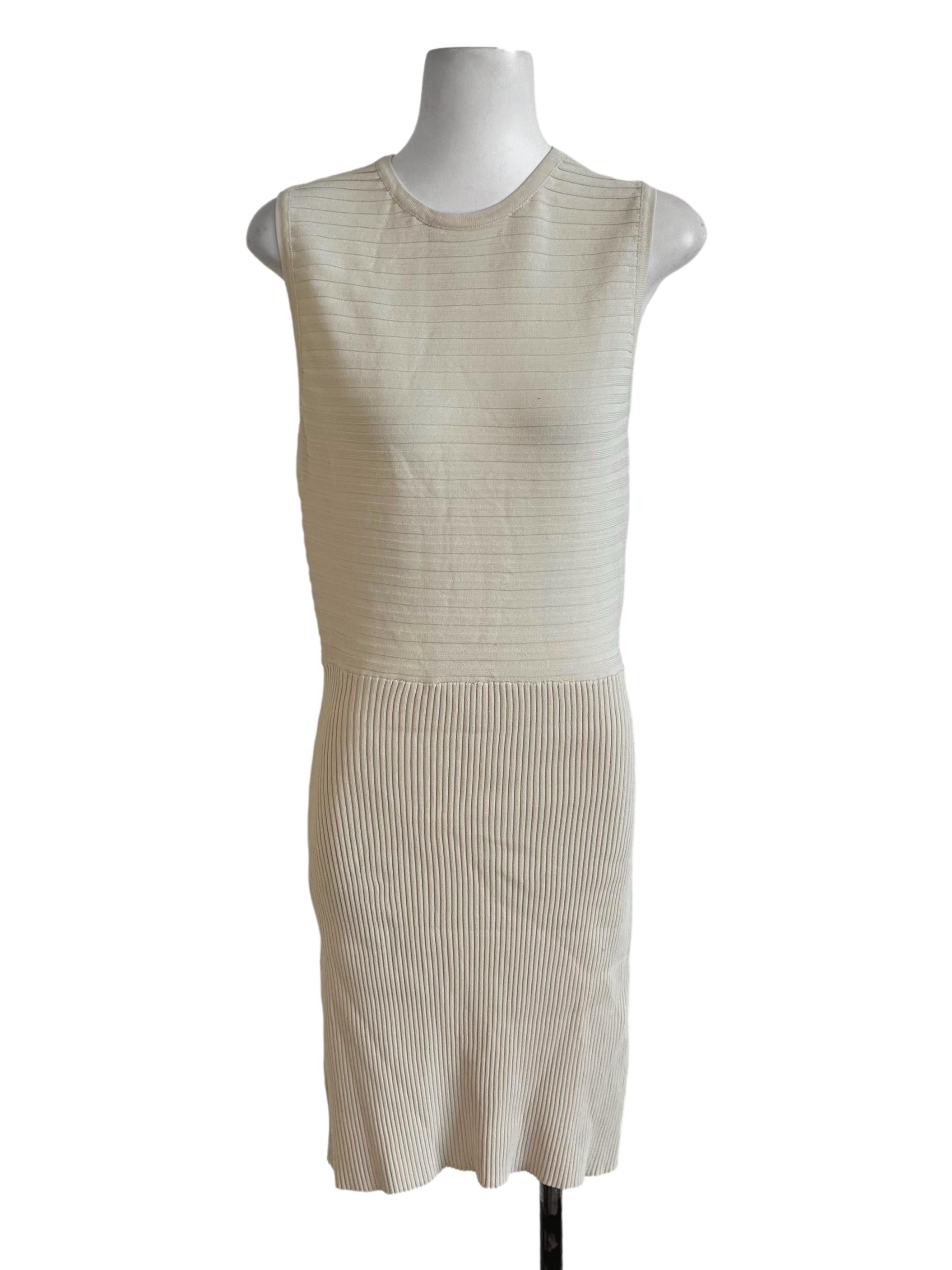 Love Bonito Cream Yellow Stripe Knit Dress | REFASH