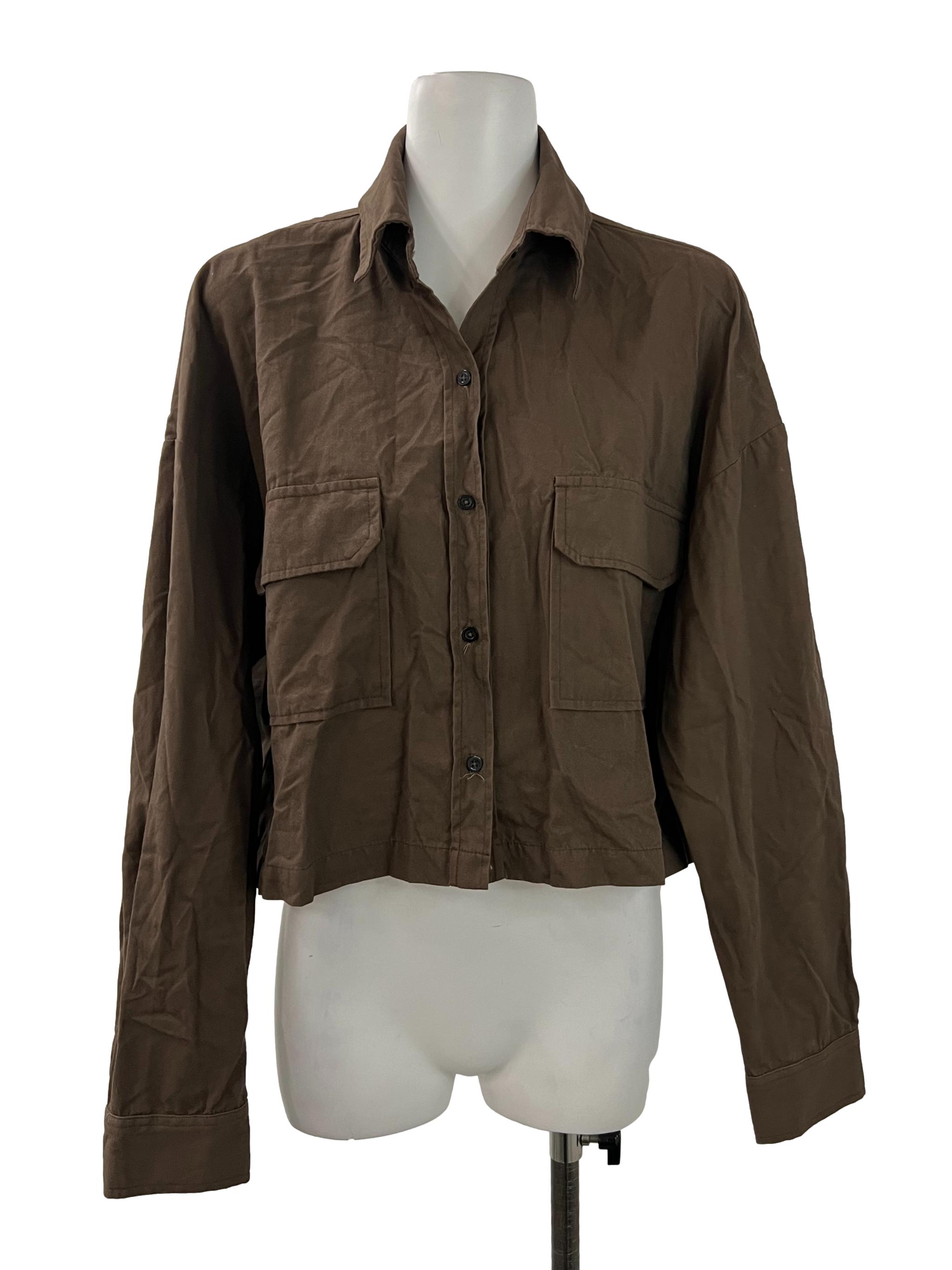 Shop At Velvet Brown Utility Crop Top | REFASH