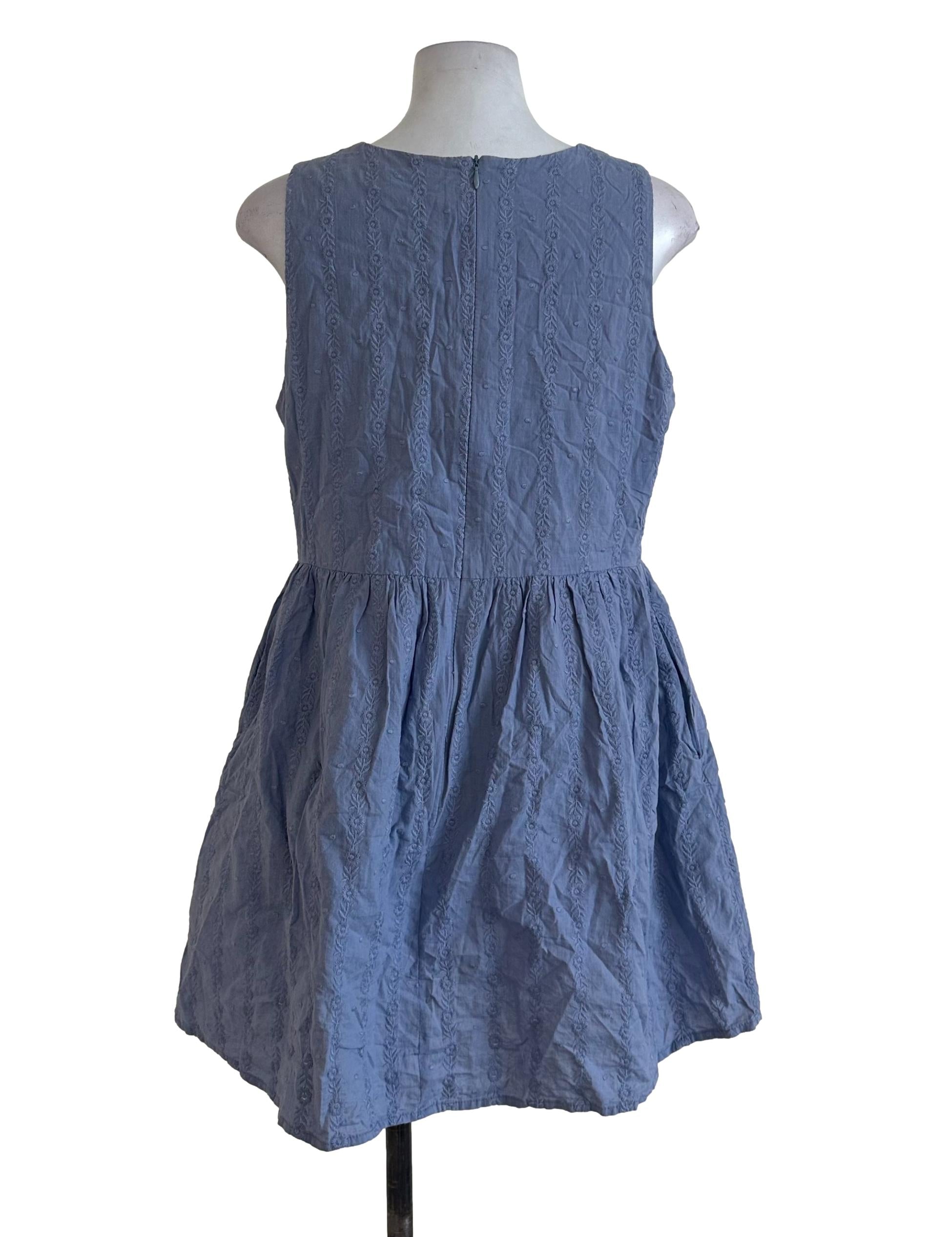 Saturday Club Navy Blue And Pink Vest Dress | REFASH