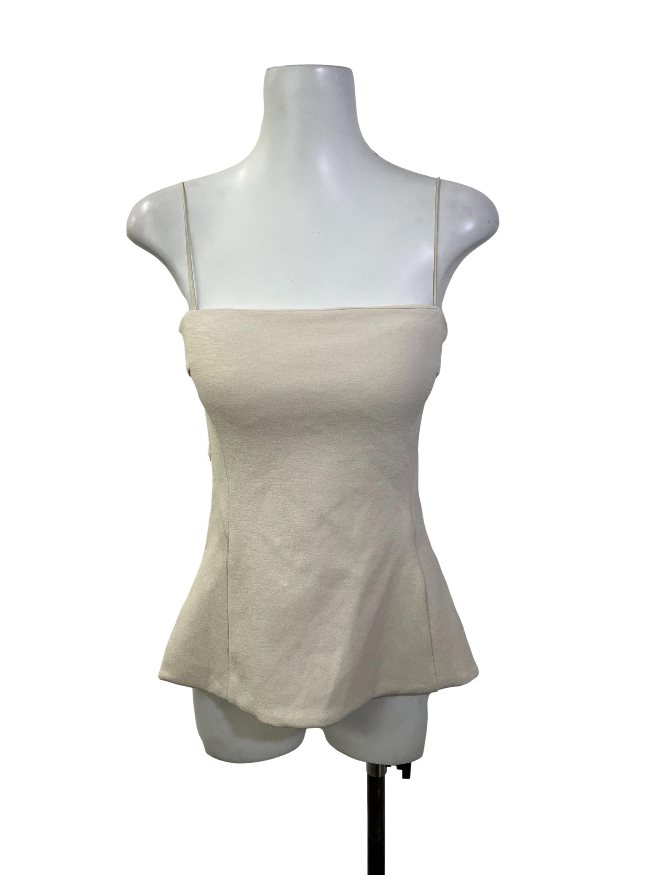 Love Bonito Cream Square Neck Sleeveless Top | REFASH