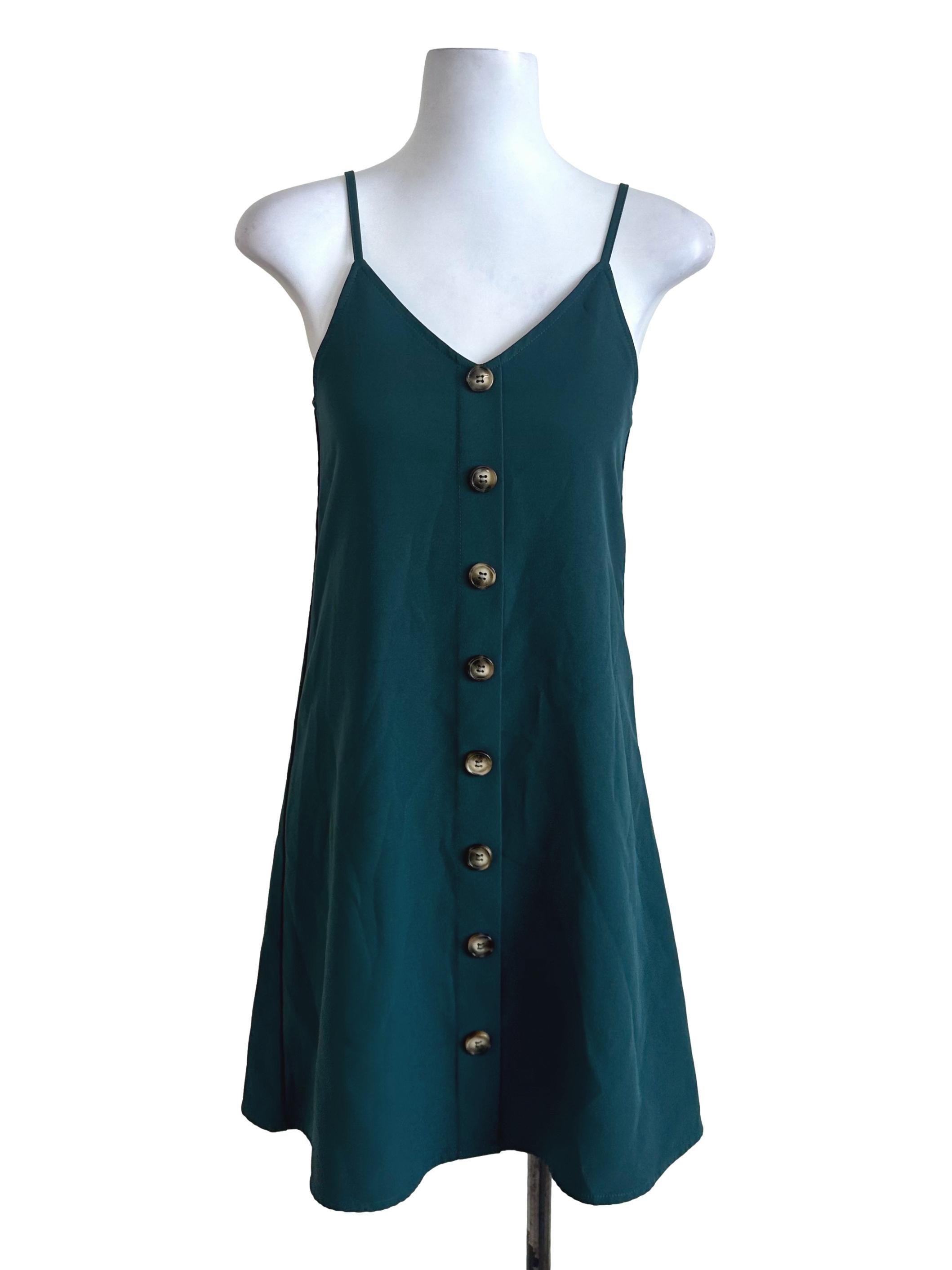 Shopsassydream Emerald Green Button Dress | REFASH