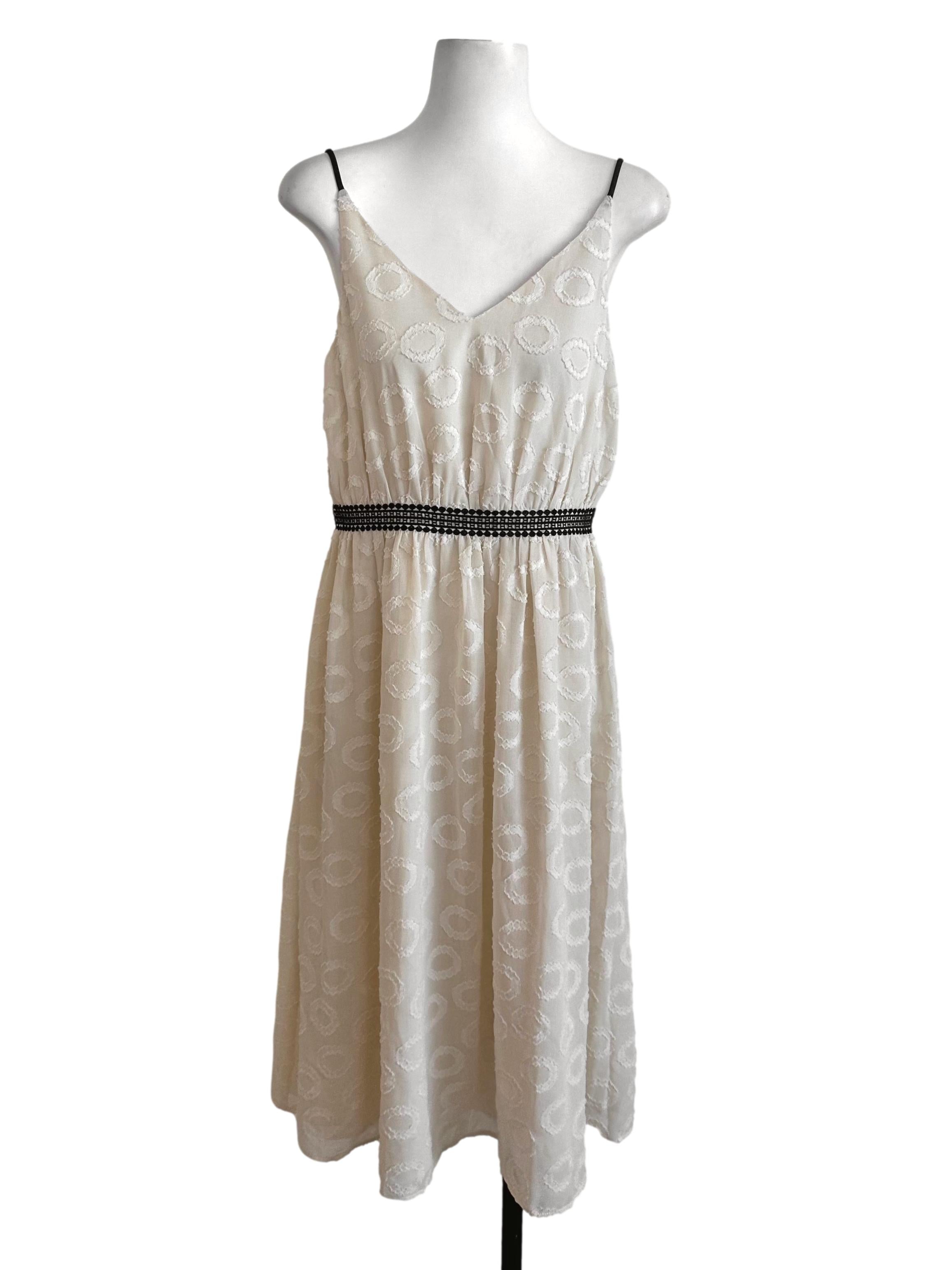 Love Bonito Cream White Textured Dress | REFASH