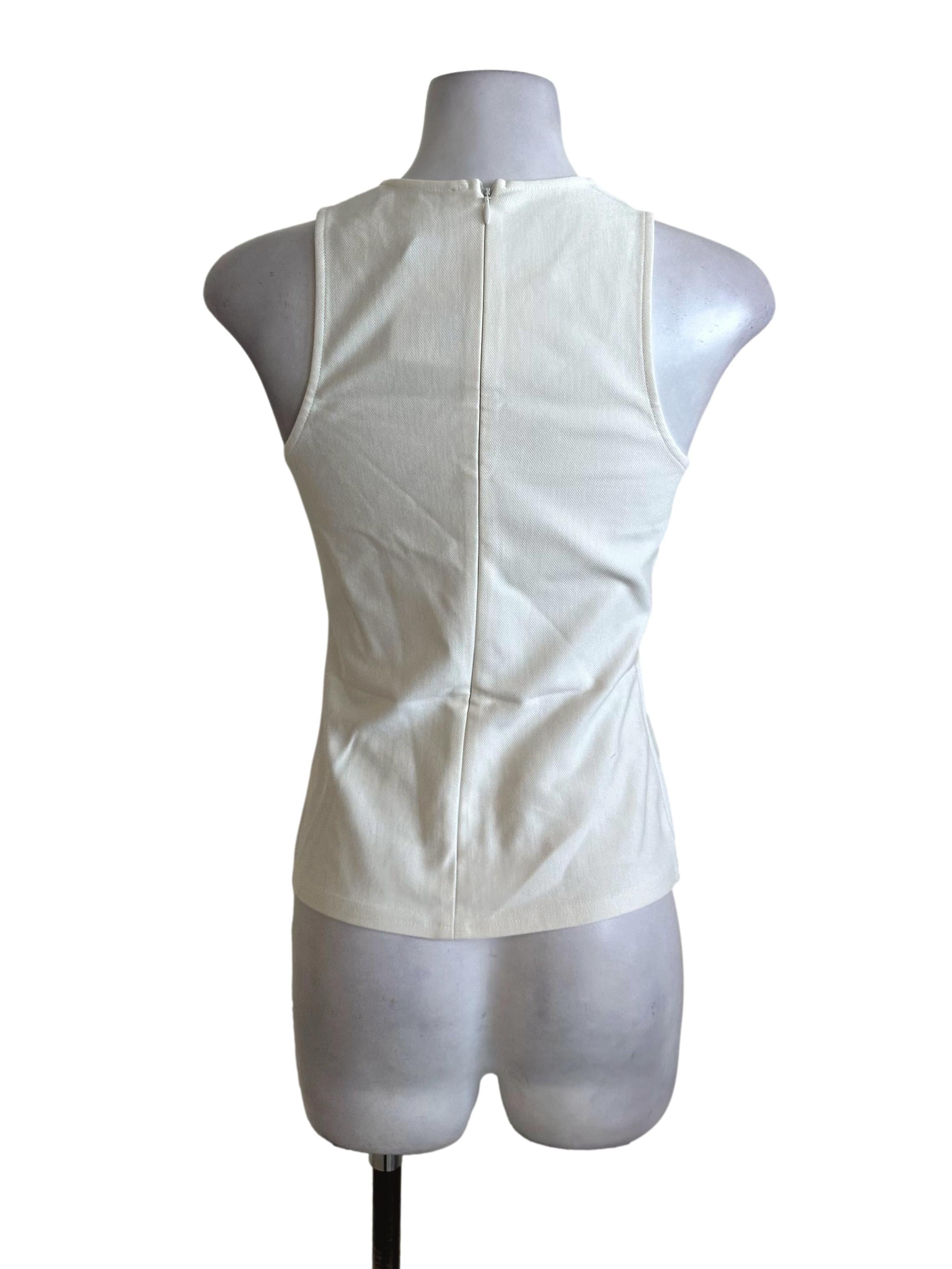 Love Bonito Cream White Textured Tank Top | REFASH