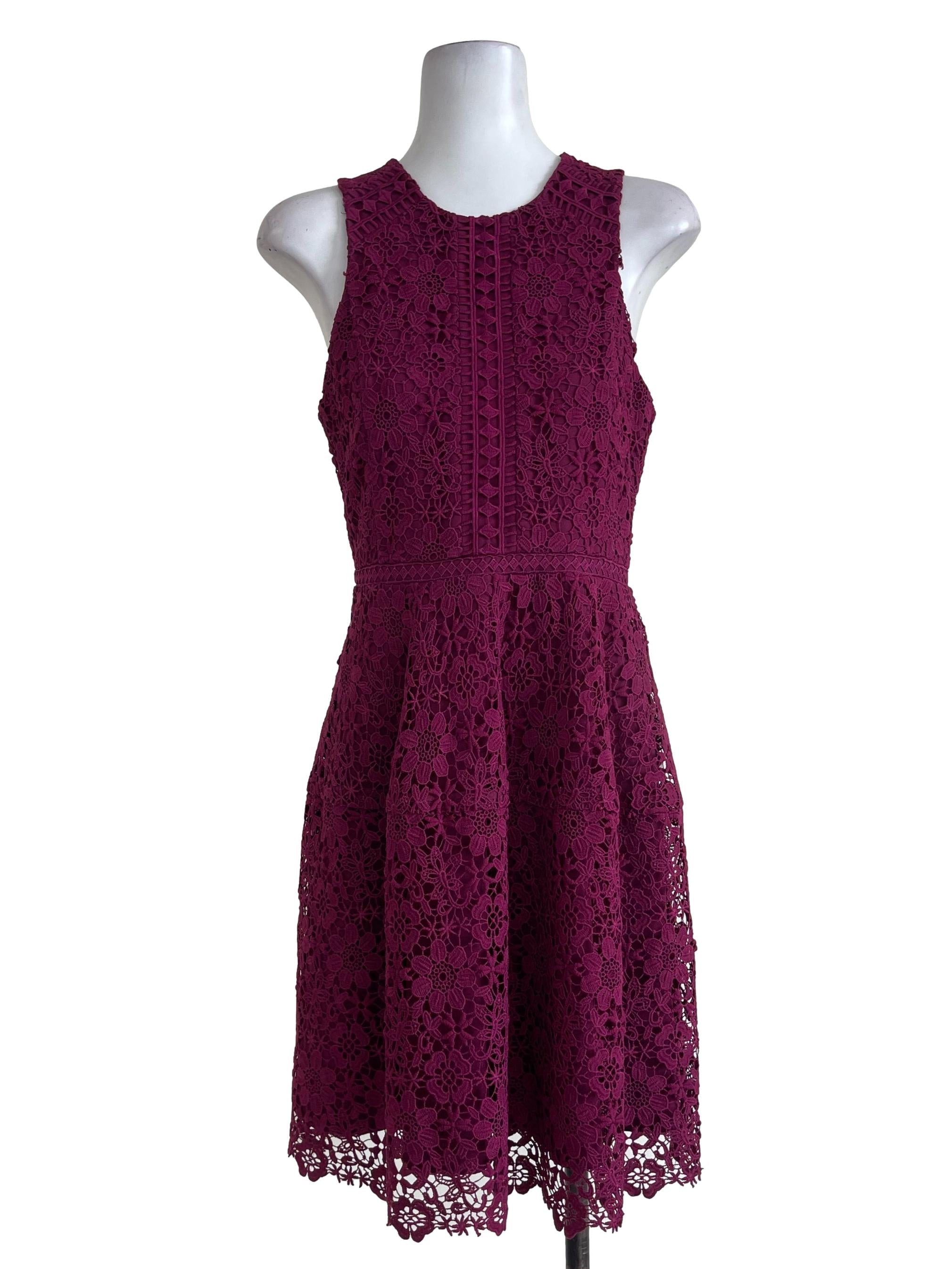 Saturday Club Plum Lacy Dress | REFASH